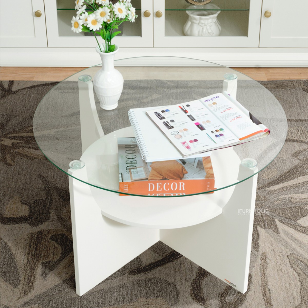 Rachel Round Coffee Table (Ivory)