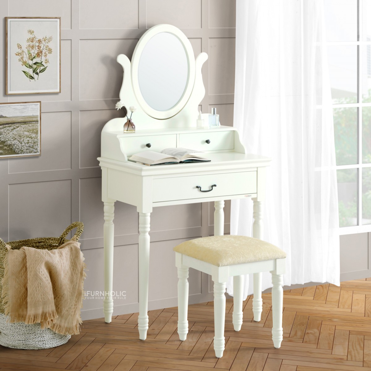 Madelyn Dressing Table Sets (White)