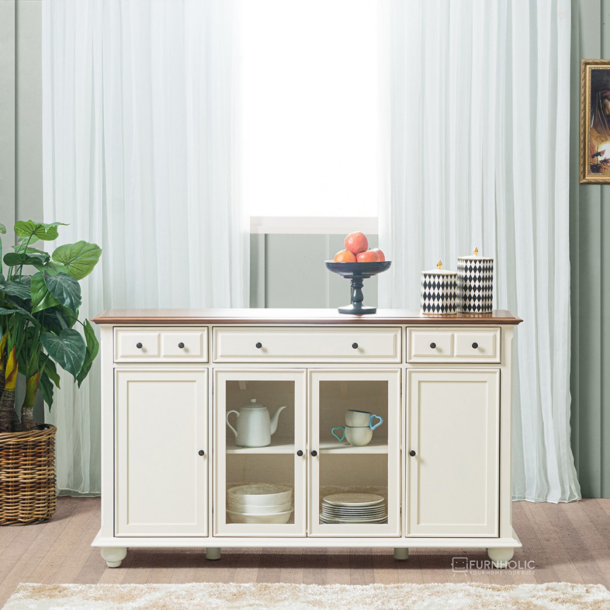Alfonso Dining Buffet Wide (Ivory-Brown)