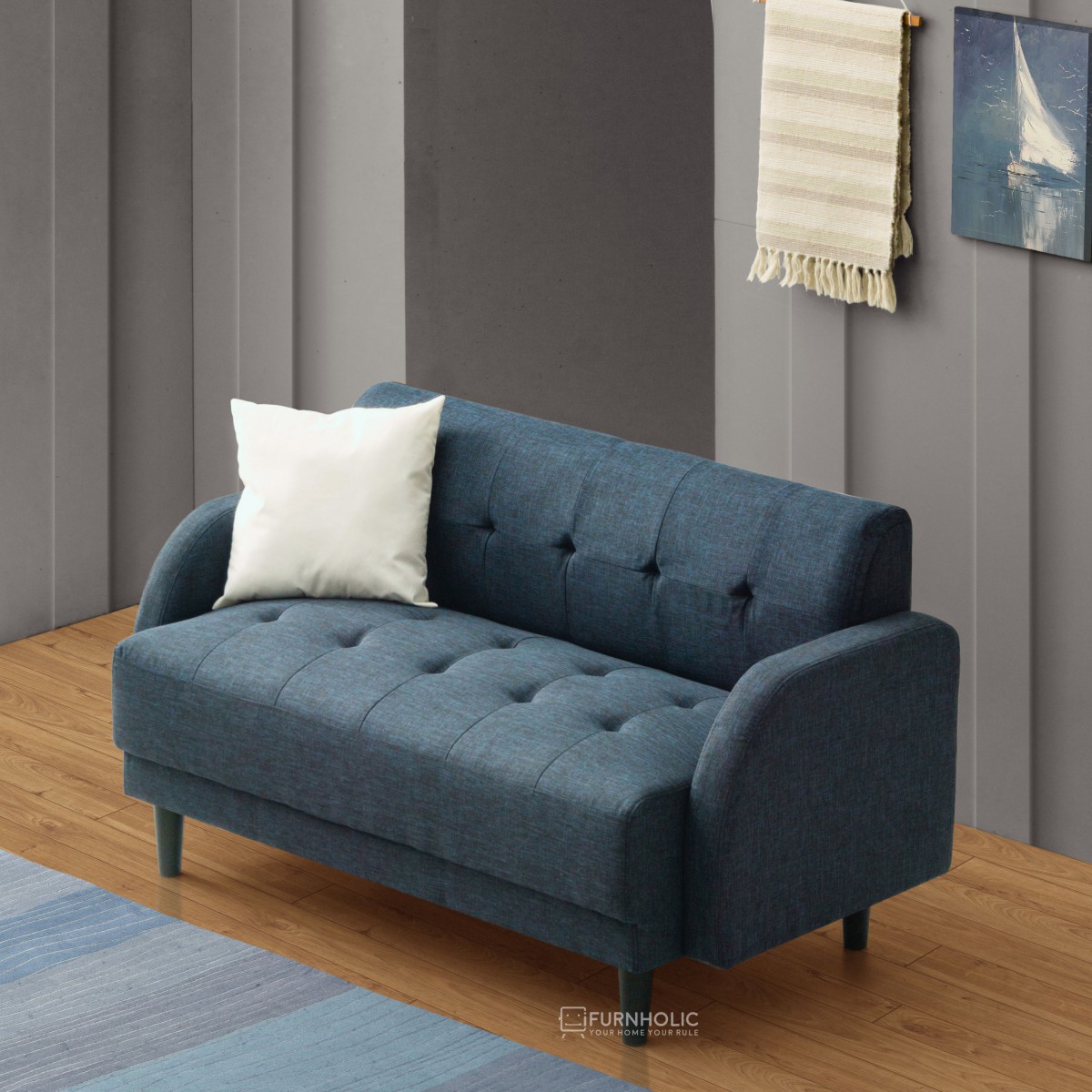 Andre Sofa 2 Dudukan (Biru)