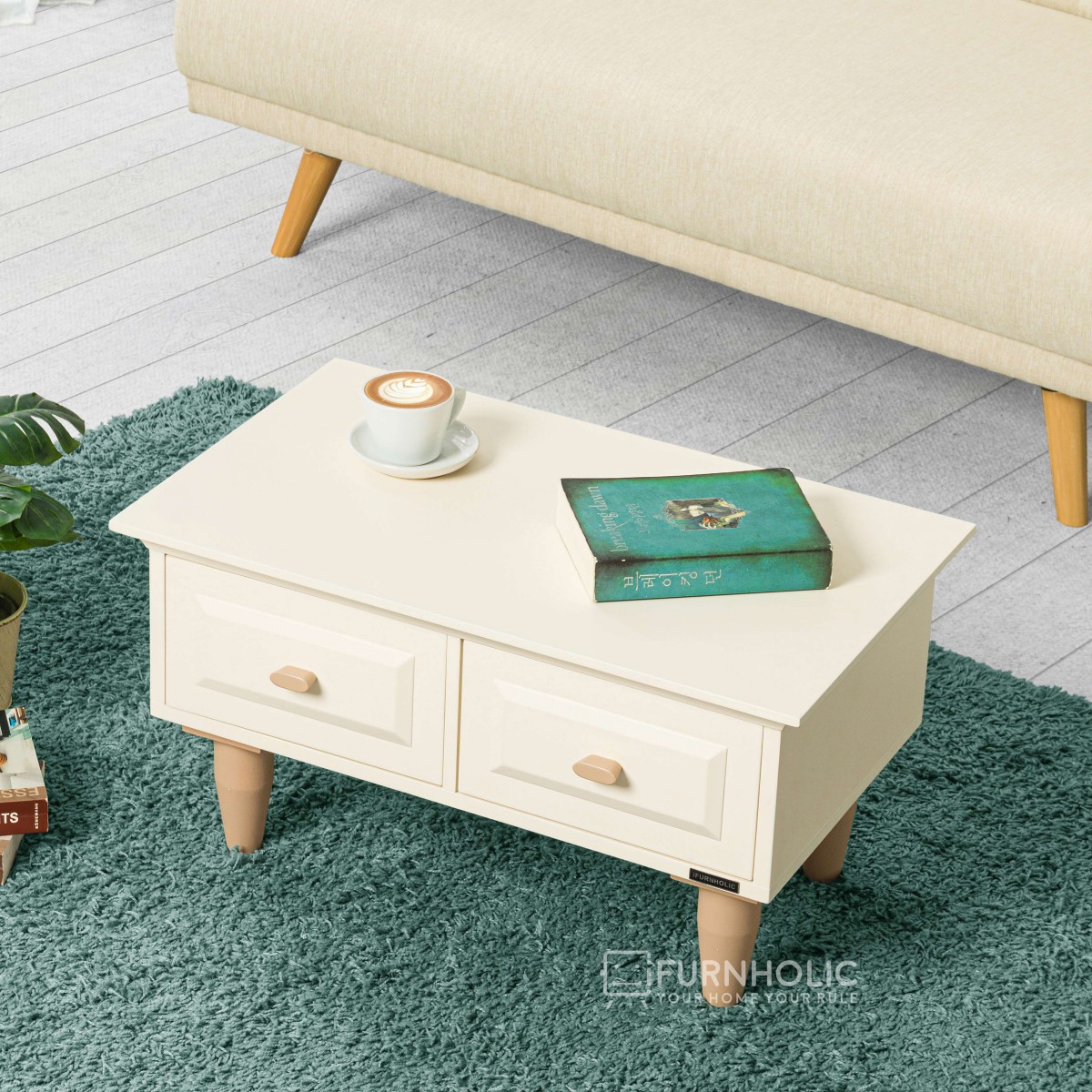 Hannah Tea Table (Ivory-Brown)